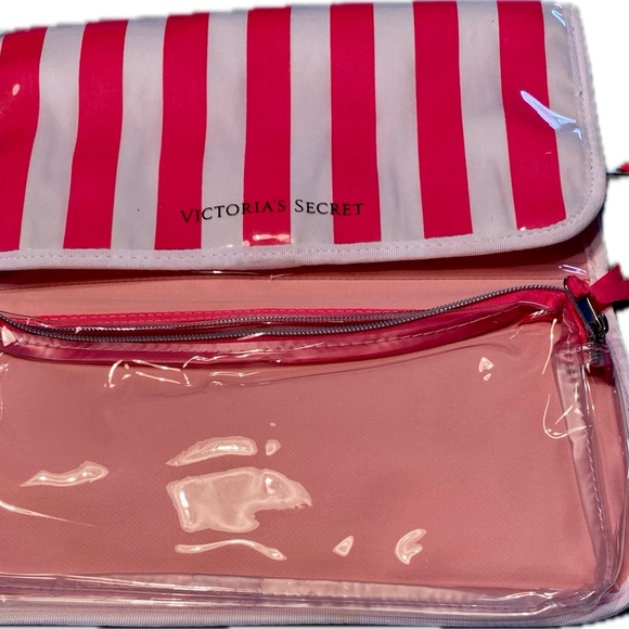 Victoria's Secret | Bags | Victorias Secret Bold Pink And White Striped ...